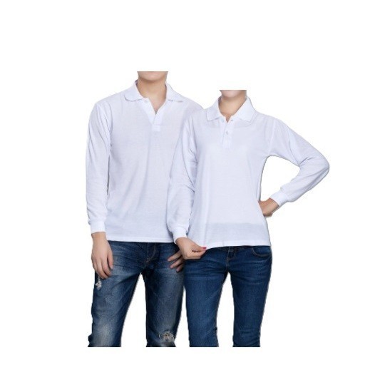 Jual KAOS POLO SHIRT LENGAN PANJANG KERAH POLOS BAJU PRIA WANITA WANGKI ...