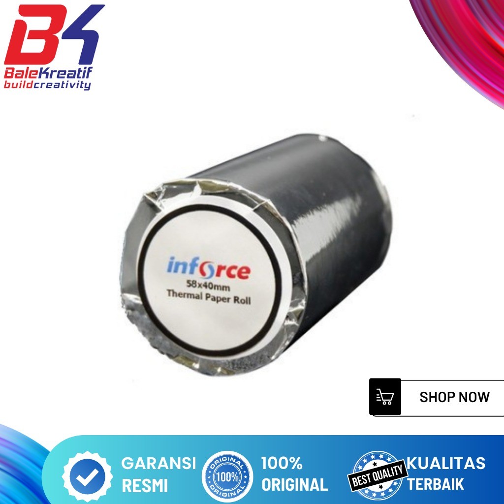 Jual KERTAS THERMAL 58X40 MM INFORCE STRUK NOTA | Shopee Indonesia