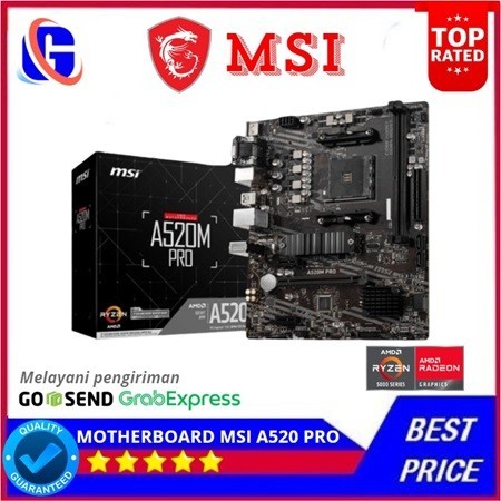 Jual MSI A520M PRO | Motherboard AMD A520 Ryzen AM4 M-ATX | Shopee ...