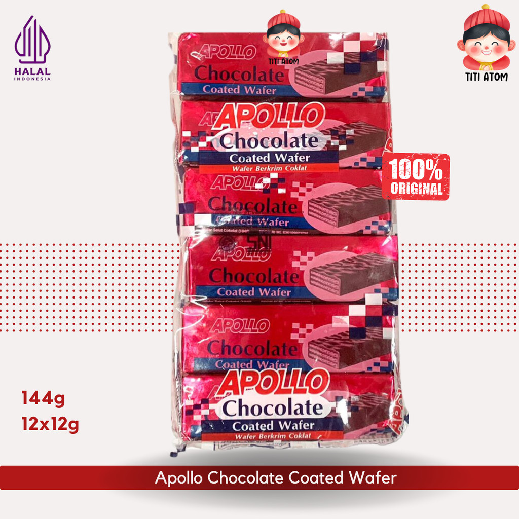 Jual Apollo Chocolate Coated Wafer Snack Coklat 12x12g | Shopee Indonesia