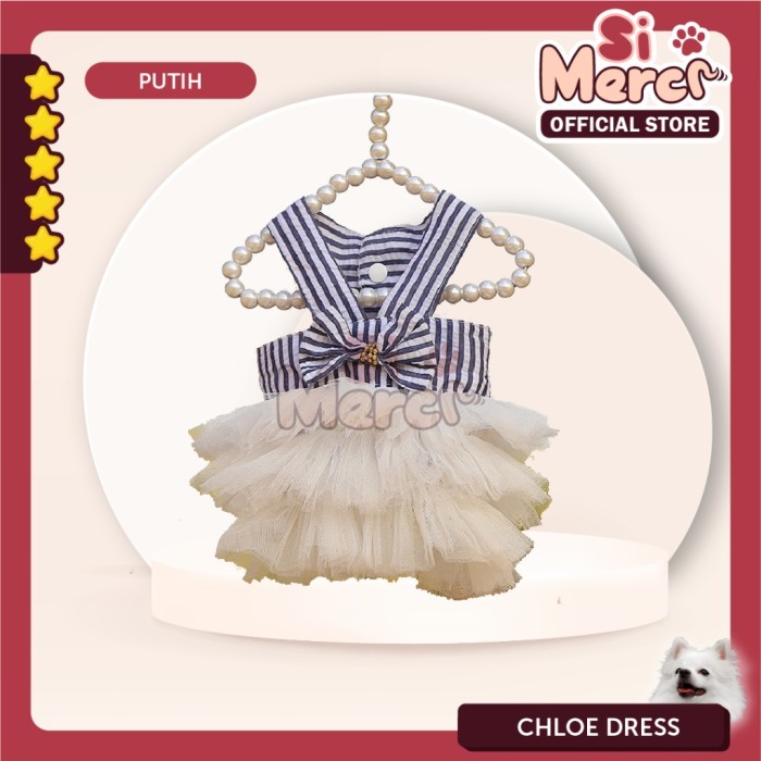 Jual Berdi Si Merci Baju Anjing Kucing Korea Dress Premium Lucu | Chloe Dress - Putih, L ...