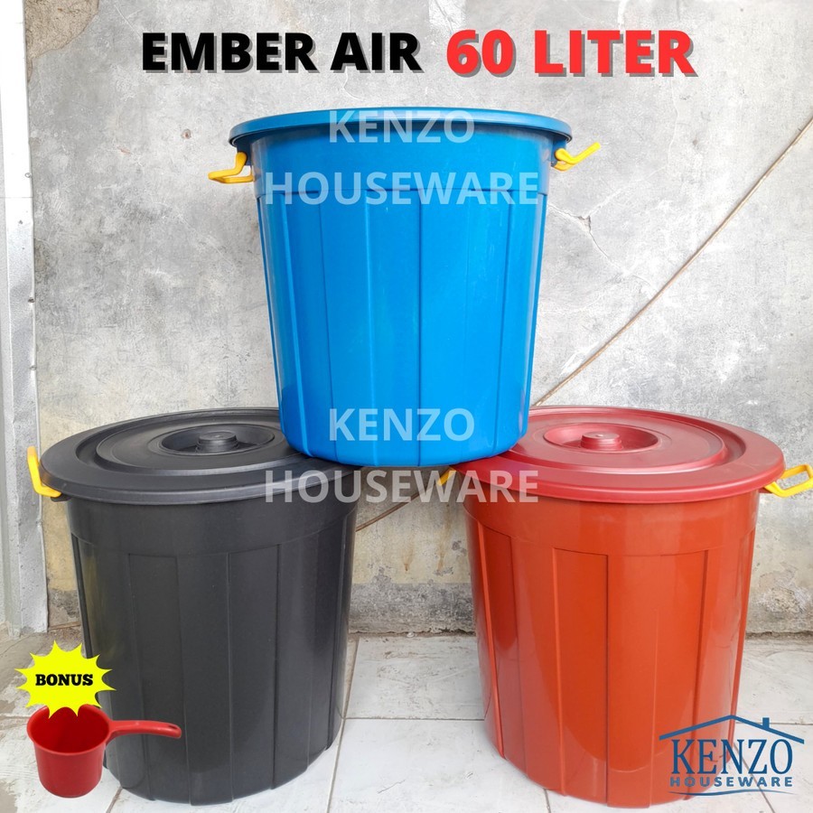 Jual Ember 60 Liter + Tutup Ember Air Kamar Mandi Ember Plastik Kuat ...