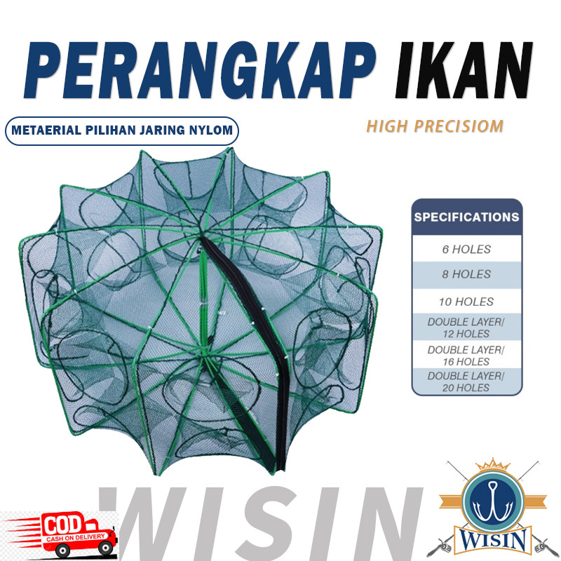 Jual WISIN JARING Perangkap Ikan Bubu Payung Multi Hole (6 Lubang-20 Lubang) Jala Pancing Semua ...