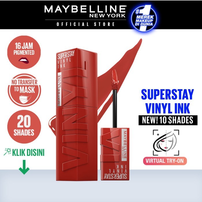 Jual Maybelline Superstay Vinyl Ink - Liquid Lipstick - Risky | Shopee ...
