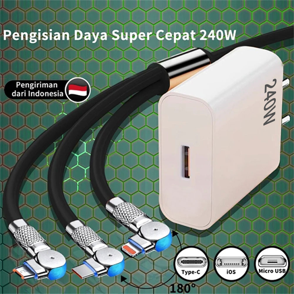 Jual Fast Charging Tipe C Micro USB iOS Apel Lightning 240W 1.0M ...