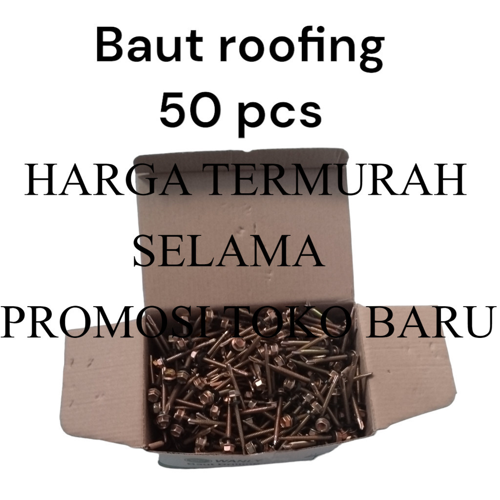 Jual Baut roofing baja ringan ukuran 12×70 /sekrup roofing kuning 7 cm ...