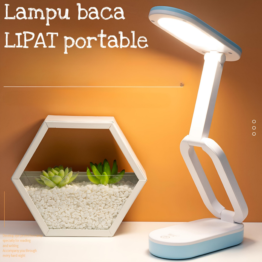 Jual Lampu Baca Lampu Belajar LED Portable Stand meja USB Type-C PM6600 ...