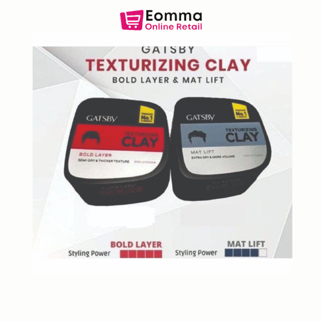 Jual Gatsby Texturizing Clay Styling Minyak Rambut 75 Gr Varian Mat ...