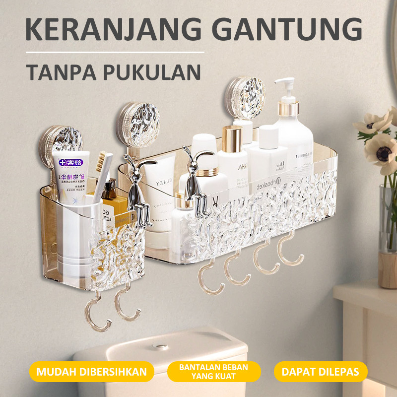 Jual Tanpa menggerak Rak Pemandian Kuku Suction Cup Raket Penyimpanan ...