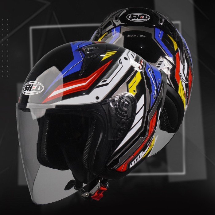 Jual SHEL Motif Eqz 05 - Helm Half Face | SHEL | Equalizer | Shel ...