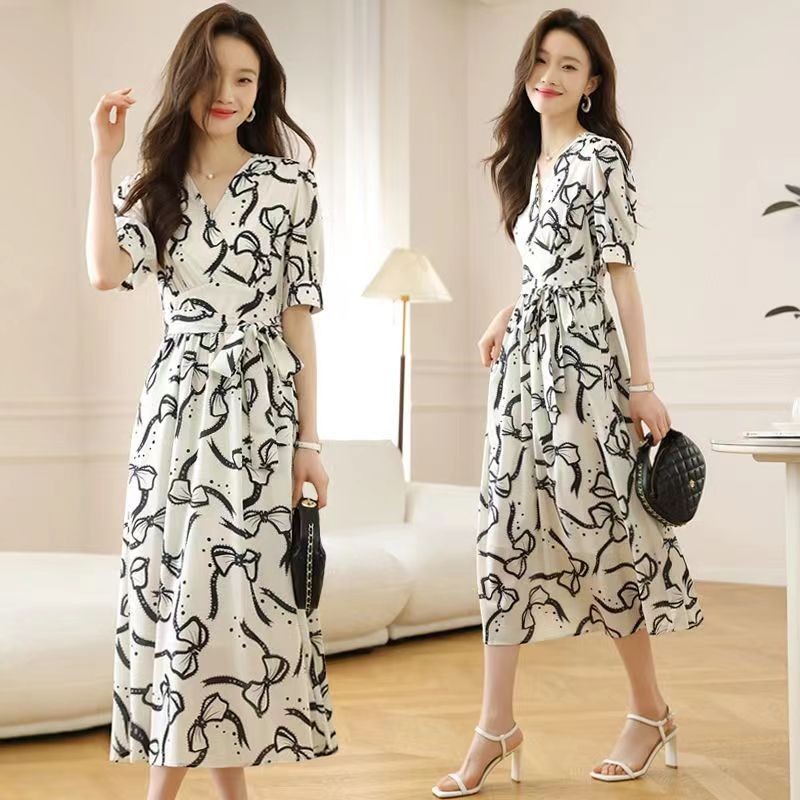 Jual FAN Gaun Korea bermotif bunga/long dress korean style/gaun pesta ...