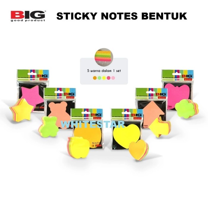 Jual sticky note big bentuk besar / kecil notes - tumpuk/rainbow besar ...