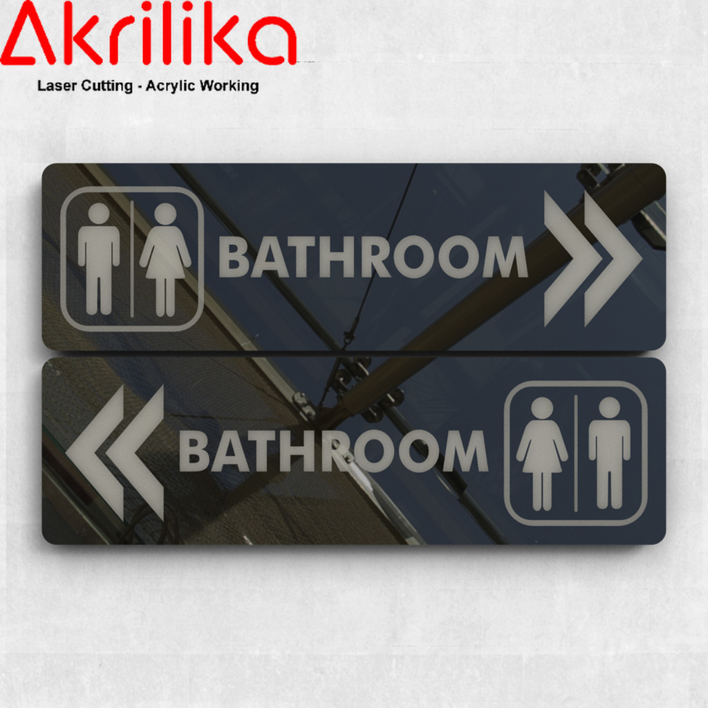 Jual AKRILIK SIGNAGE/PETUNJUK ARAH BATHROOM ARAH KIRI/KANAN 20X6CM ...