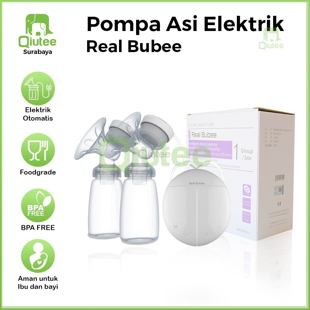 Jual Pompa Asi Elektrik Real Bubee Double Botol Breast Pump BPA Free ...
