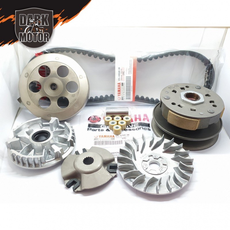 Jual PAKET CVT LENGKAP MIO SPORTY/SMILE/SOUL KARBU (VANBELT+RUMAH ROLLER SET+KIPAS+PULLY ASSY ...