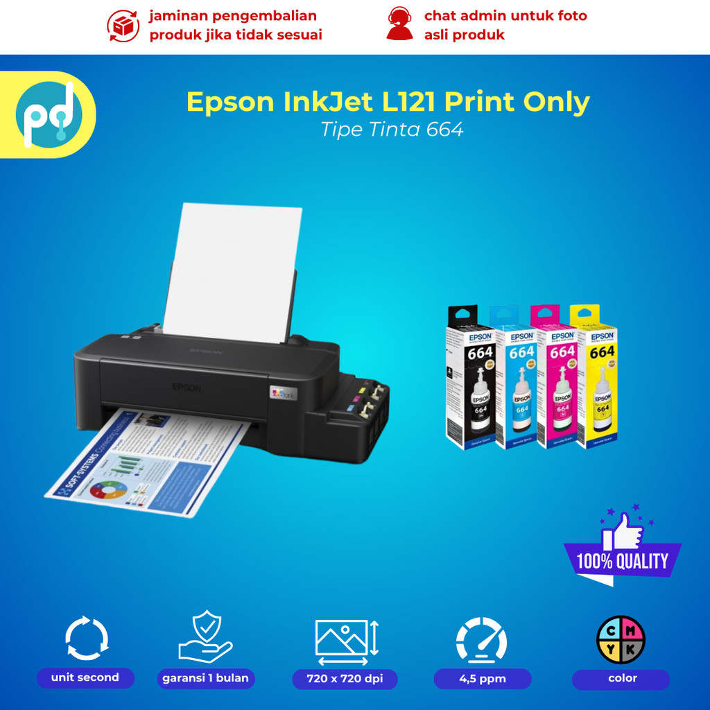 Jual Printer Epson L121 Print Only Plus Tinta | Shopee Indonesia