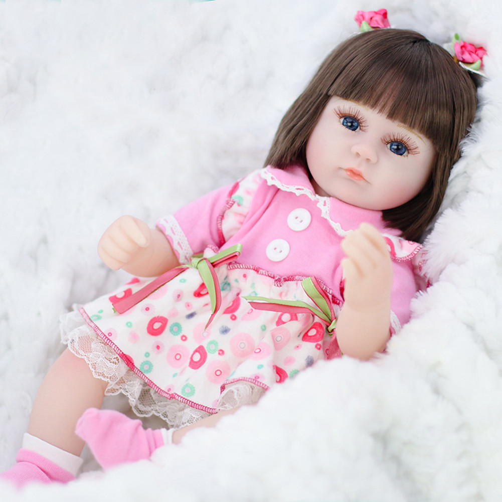Jual 42CM Baby Reborn Doll Toys Full Body Soft Silicone Reborn Toddler ...