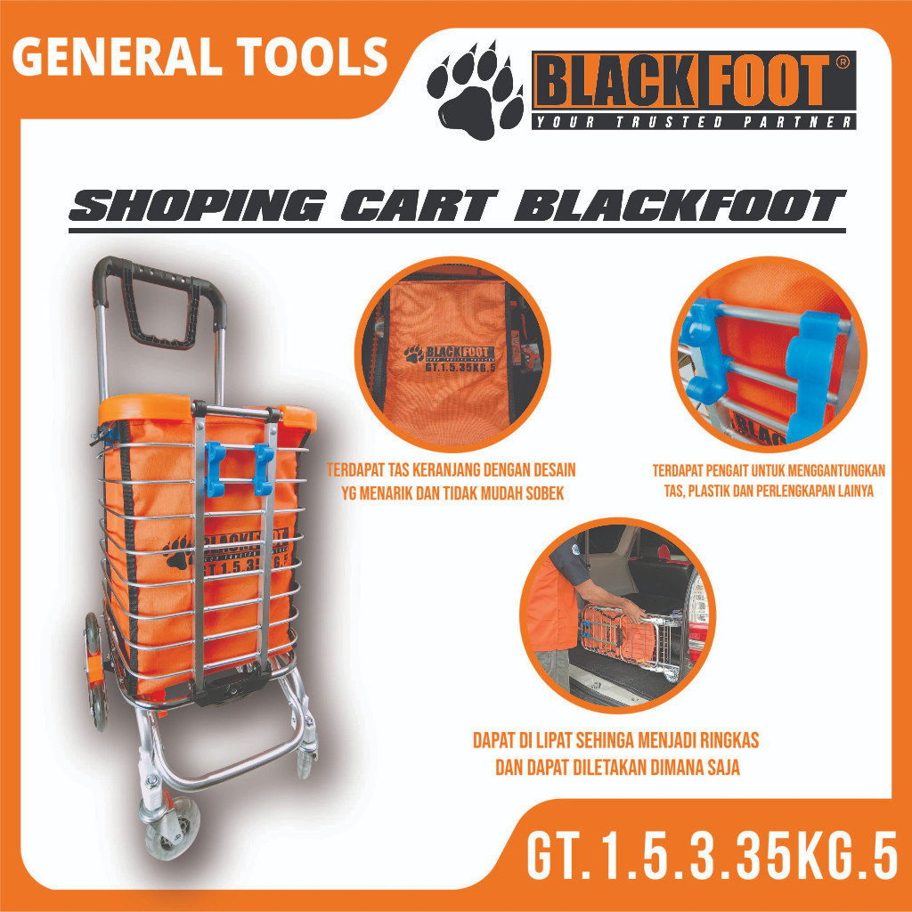 Jual Alat Angkut Barang Keranjang Belanja multi fungsi blackfoot ...