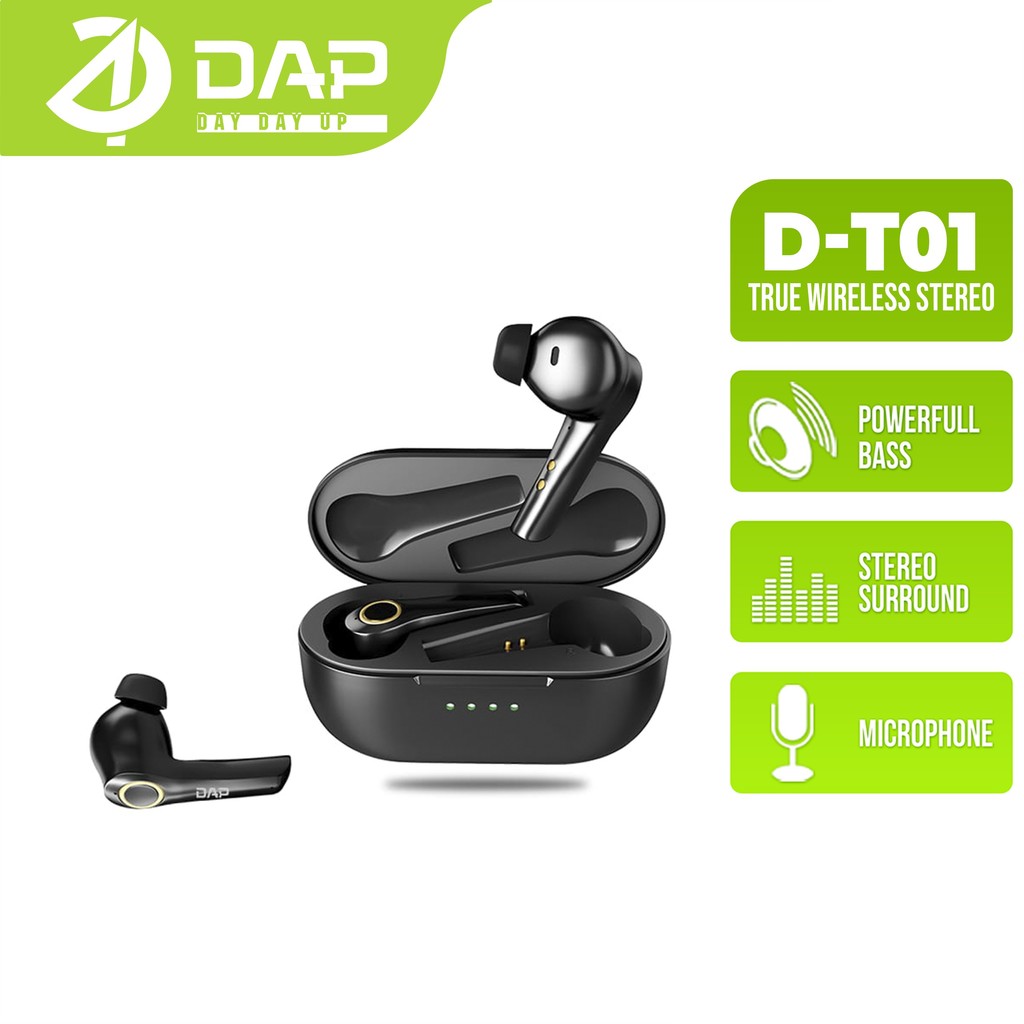 Jual DAP Earphone Earbuds D-T01 Waterproof IPX4 Semi-In-Ear TWS True ...