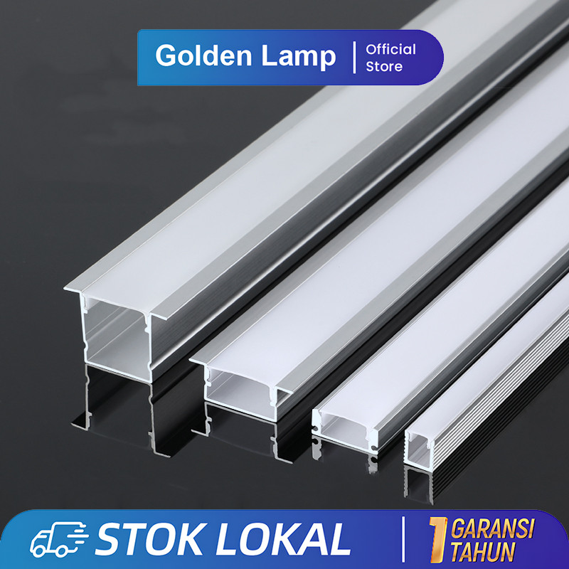 Jual Cover Lampu Aluminium Kap Led Strip 1m / 3m tapeguard Led Light ...