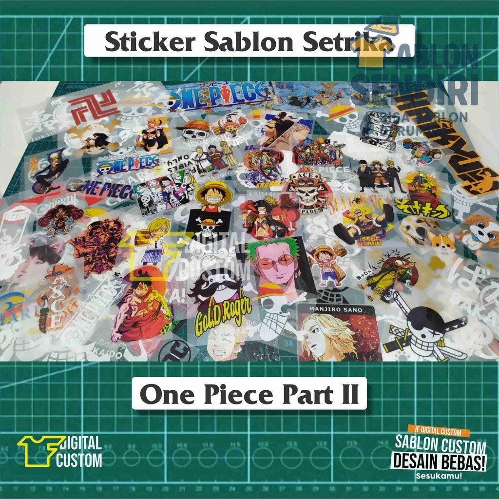 Jual Stiker Kain Sticker Sablon Setrika DTF One Piece Anime Logo Vol.2 ...