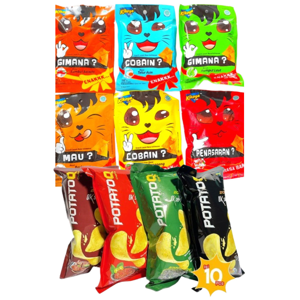 Jual KIKOYA SNACK/POTATO Q SNACK ALL VARIAN | Shopee Indonesia