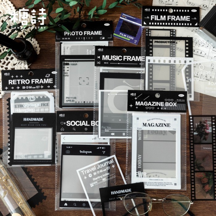 Jual [ MAPLESOL ] S33 Sticker Polaroid Frame BNW PET PVC Edition ...