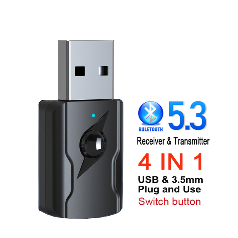 Jual USB & 3.5mm AUX Bluetooth 5.3 Dongle Audio Receiver Transmitter ...