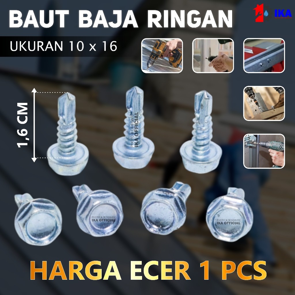 Jual Baut baja ringan l baut Skrup Baja Ringan 10x16 Harga Termurah ...