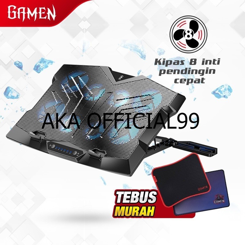Jual GAMEN GCP100 Laptop Gaming Cooling Stand Kipas 8 Inti/Core Silent ...