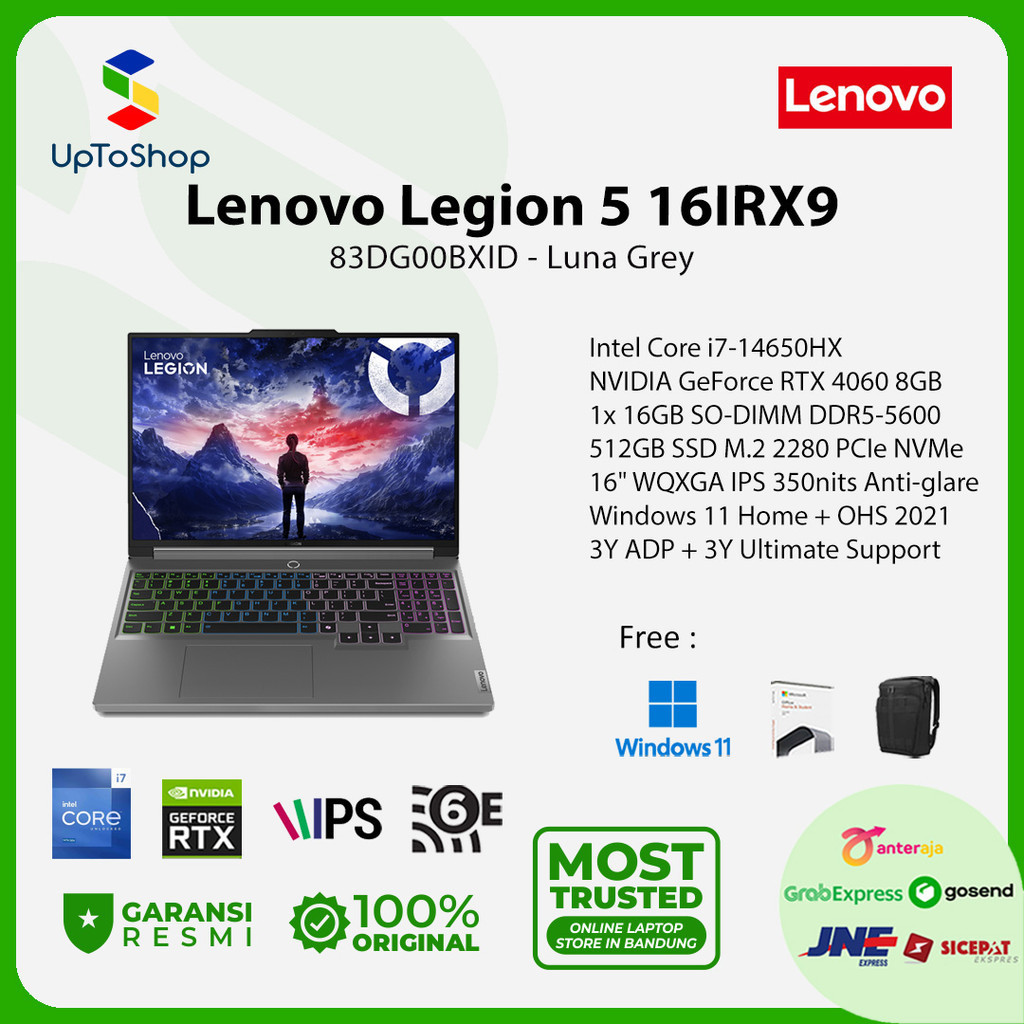 Jual Lenovo Legion 5 16IRX9 BXID Core i7-14650HX 16GB 512GB W11+OHS ...