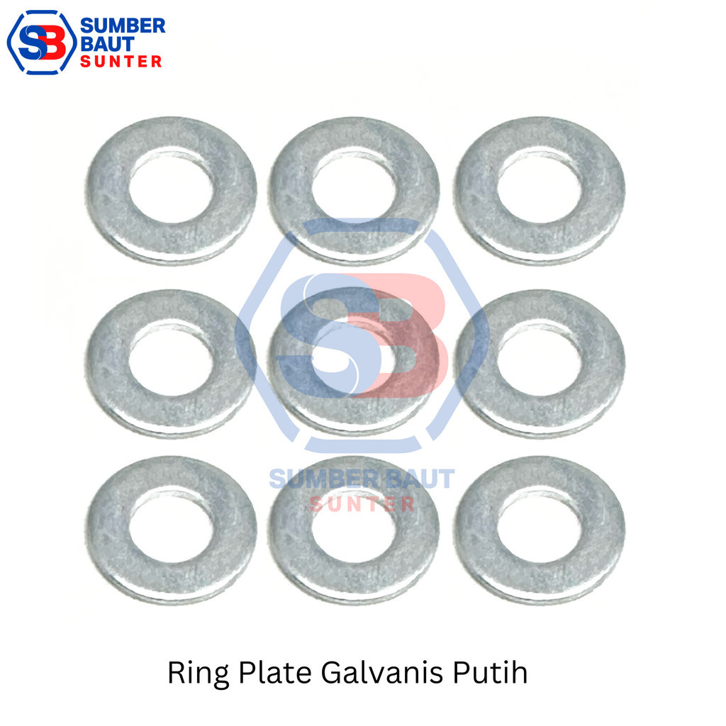 Jual M18 Ring Plat Besi Galvanis Putih WP Washer Plate 18mm | Shopee ...
