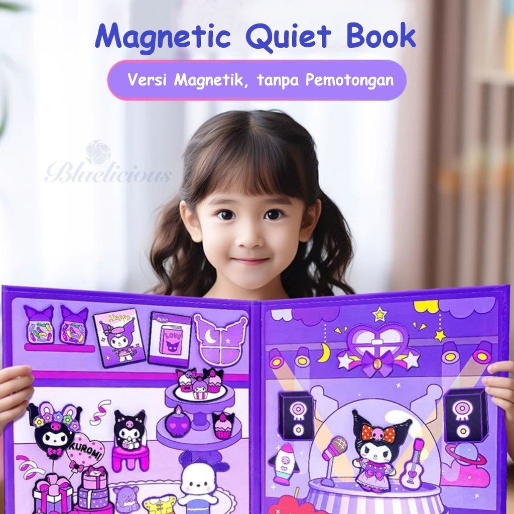 Jual DIY Magnetic Quiet Book Sanrio Busy Book Paper Doll Magnet Book ...