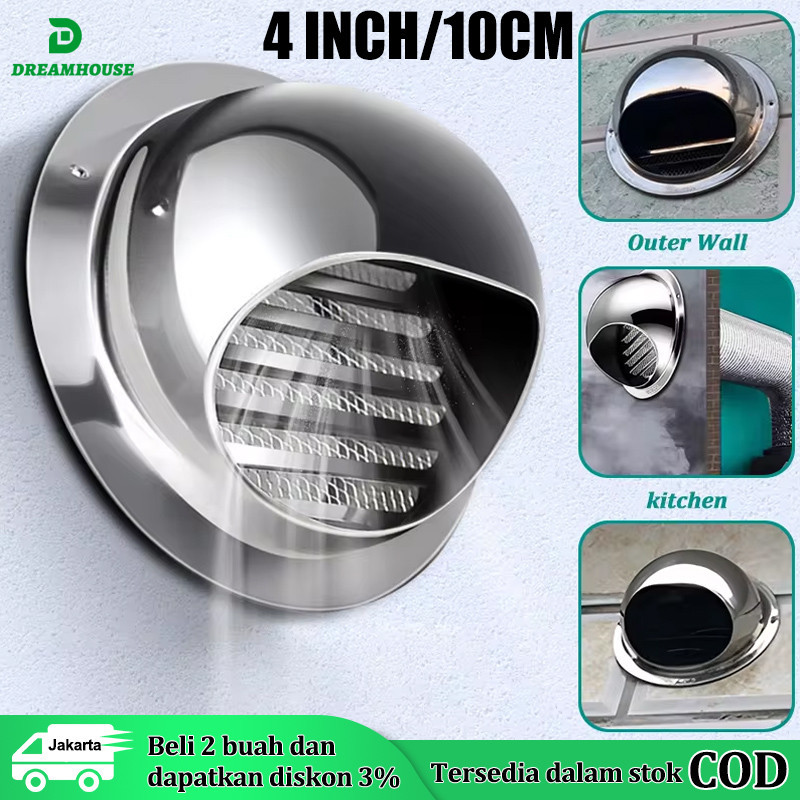 Jual 100mm Stainless Steel Vent Cap Penutup Corong Ventilasi Udara ...