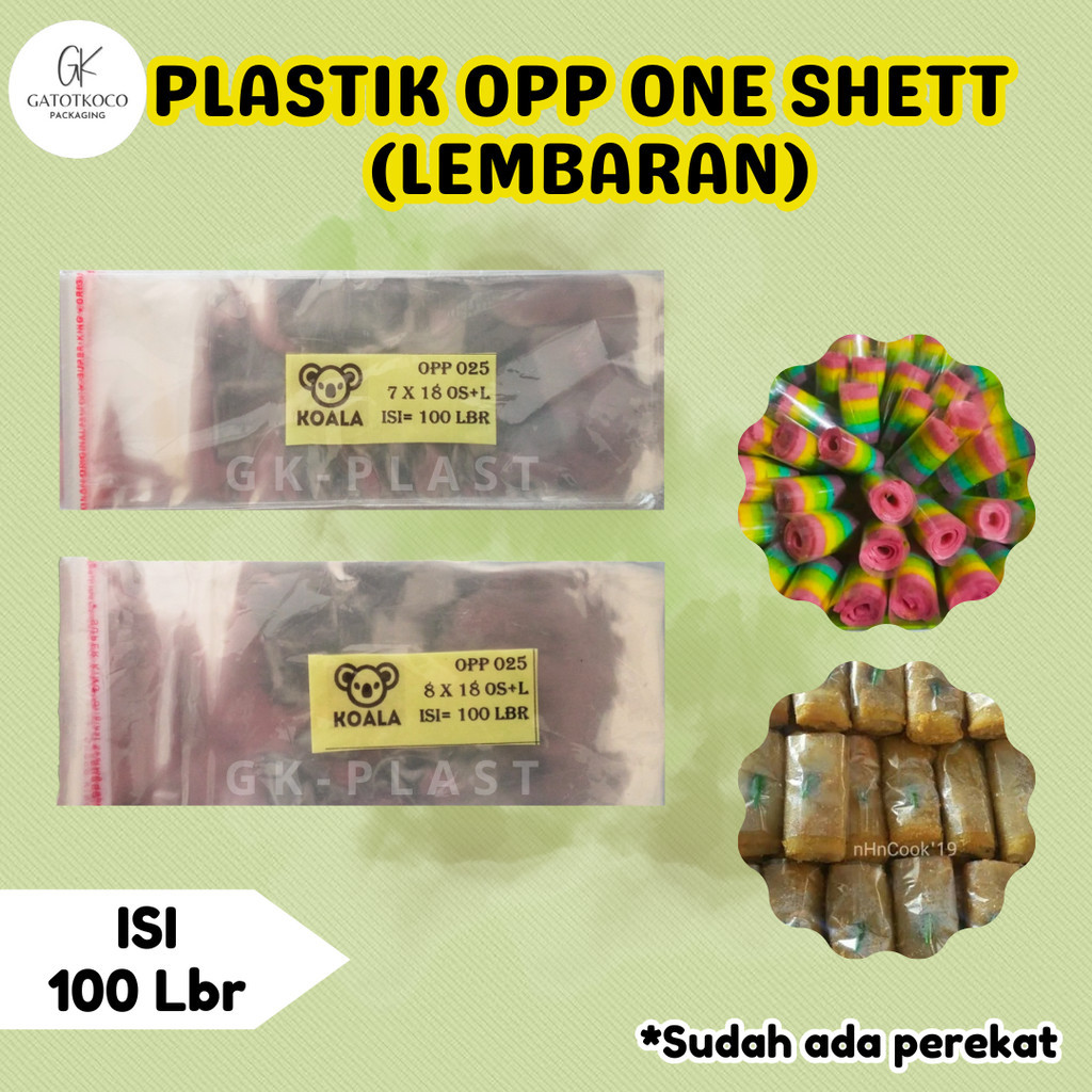 Jual (100 Pcs) Plastik OPP lembaran/opp risol/plastik perekat/plastik ...