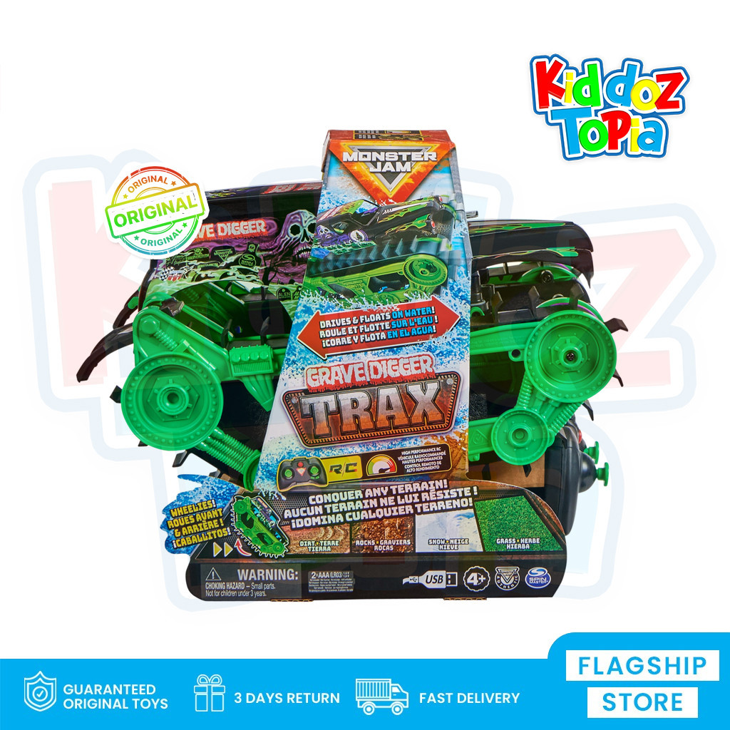 Jual Monster Jam Grave Digger Trax All-Terrain TANK RC 1:15 Scale ...