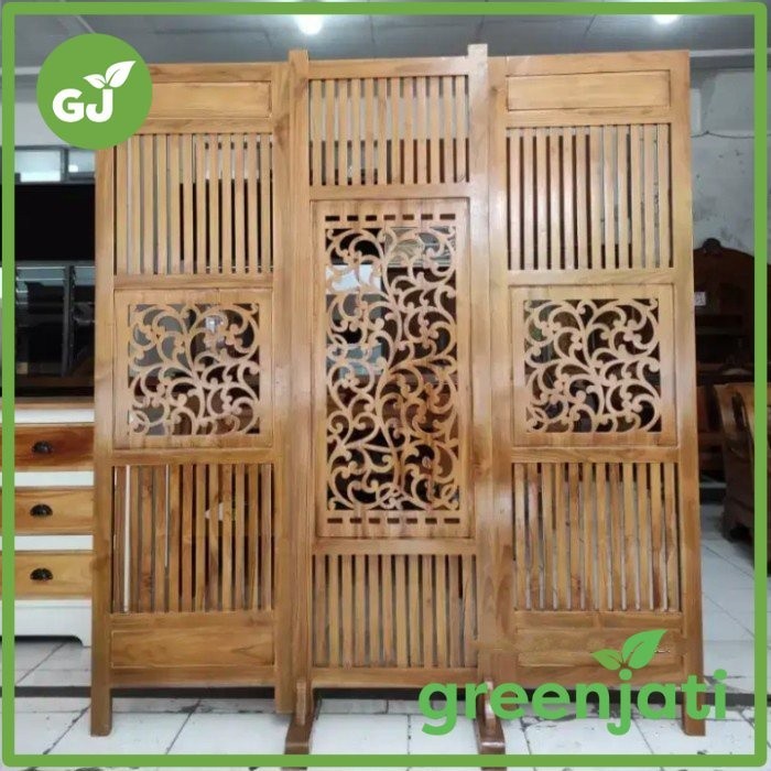 Jual Sketsel Pembatas Ruangan Minimalis Kayu Jati Lipat - 2 Pintu ...