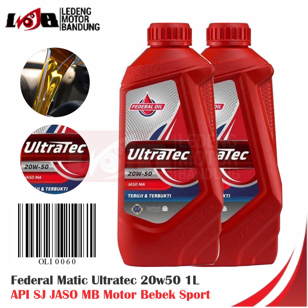Jual Oli Federal UT UltraTec 20w50 API SJ Jaso MA Motor Sport 1 Liter ...