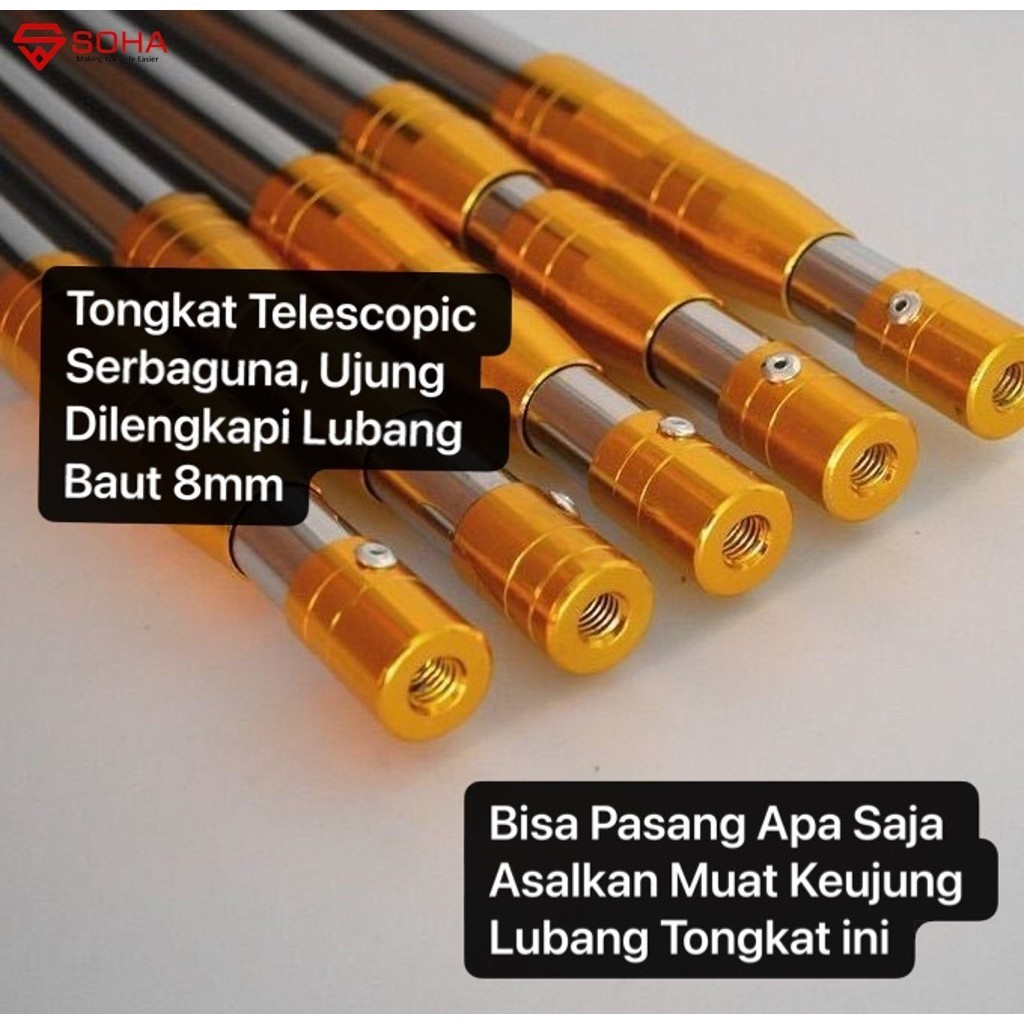 Jual PCK-10 10 Meter Tongkat Petik Buah Panjang Teleskopik Metal Fruit ...