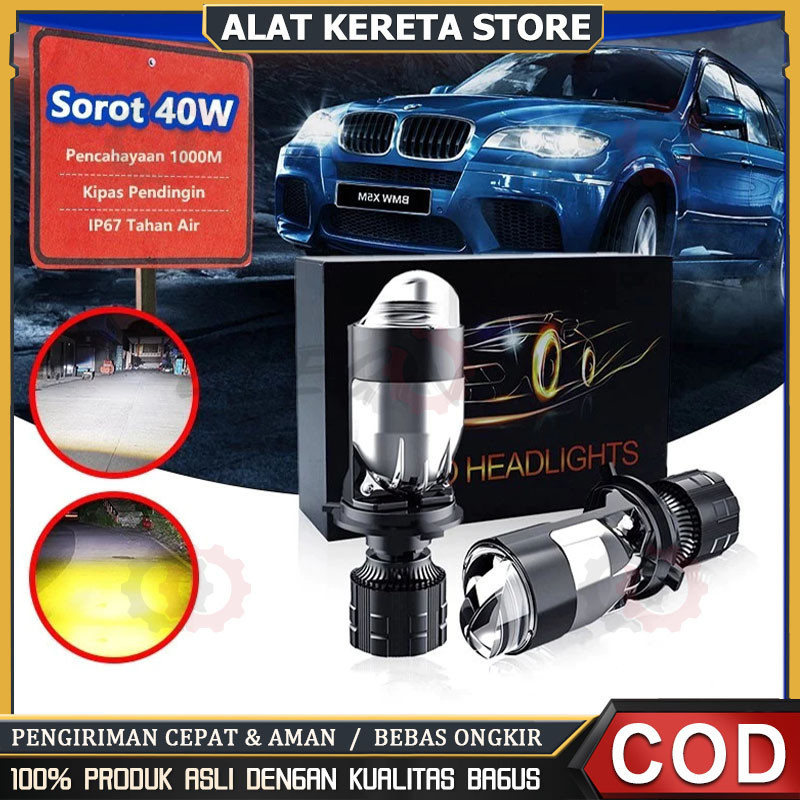 Jual Lampu LED Projie H4 Mini Projector Lens Lensa Motor Mobil Headlamp ...