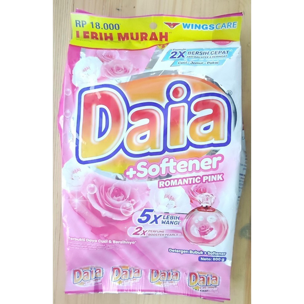 Jual Daia Powder Detergent Romantic Pink 800 gr PCS | Shopee Indonesia