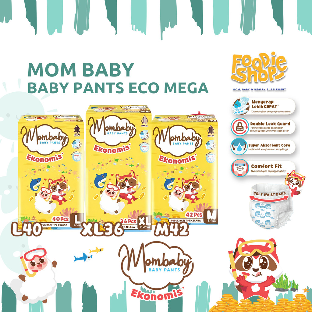 Jual Mombaby Pants Ekonomis Mega - M42 / L40 / XL36 | Shopee Indonesia
