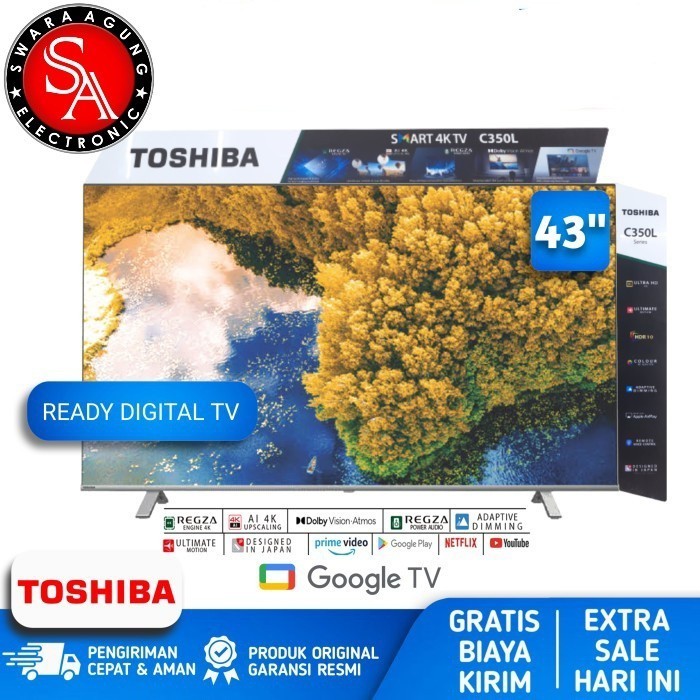Jual Led UHD Android TV 43 Inch TOSHIBA Type: 43C350 (Khusus Daerah Medan) | Shopee Indonesia