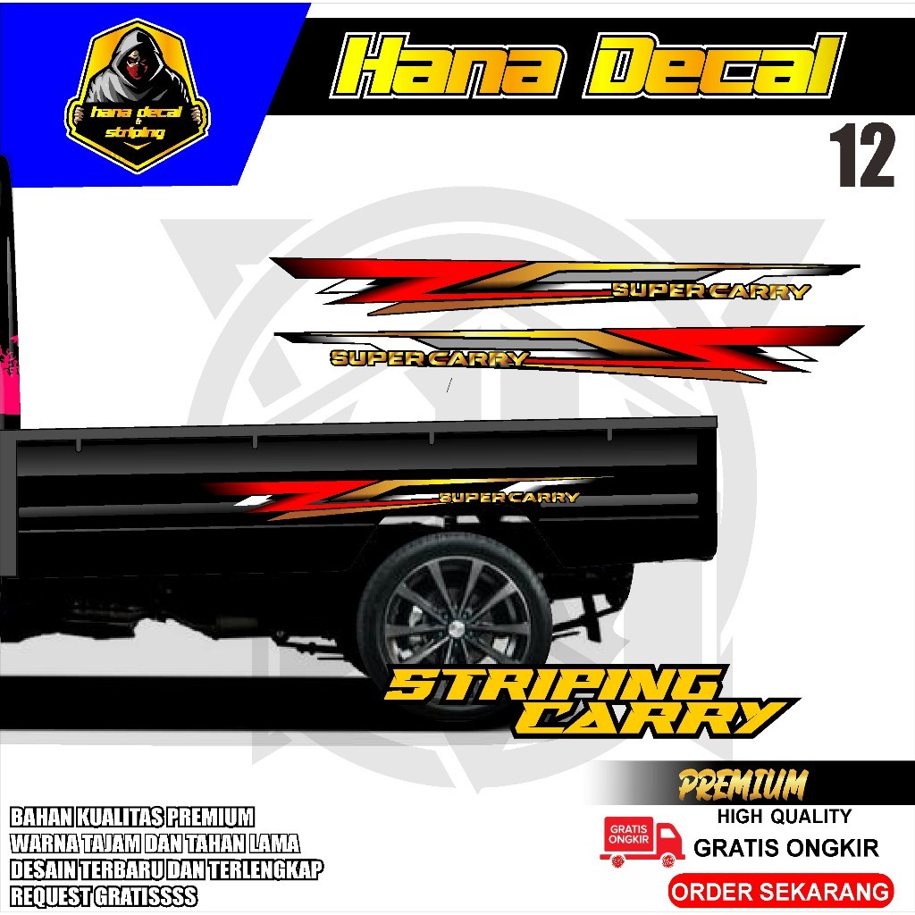 Jual stiker striping variasi carry new desain bak samping hana decal ...