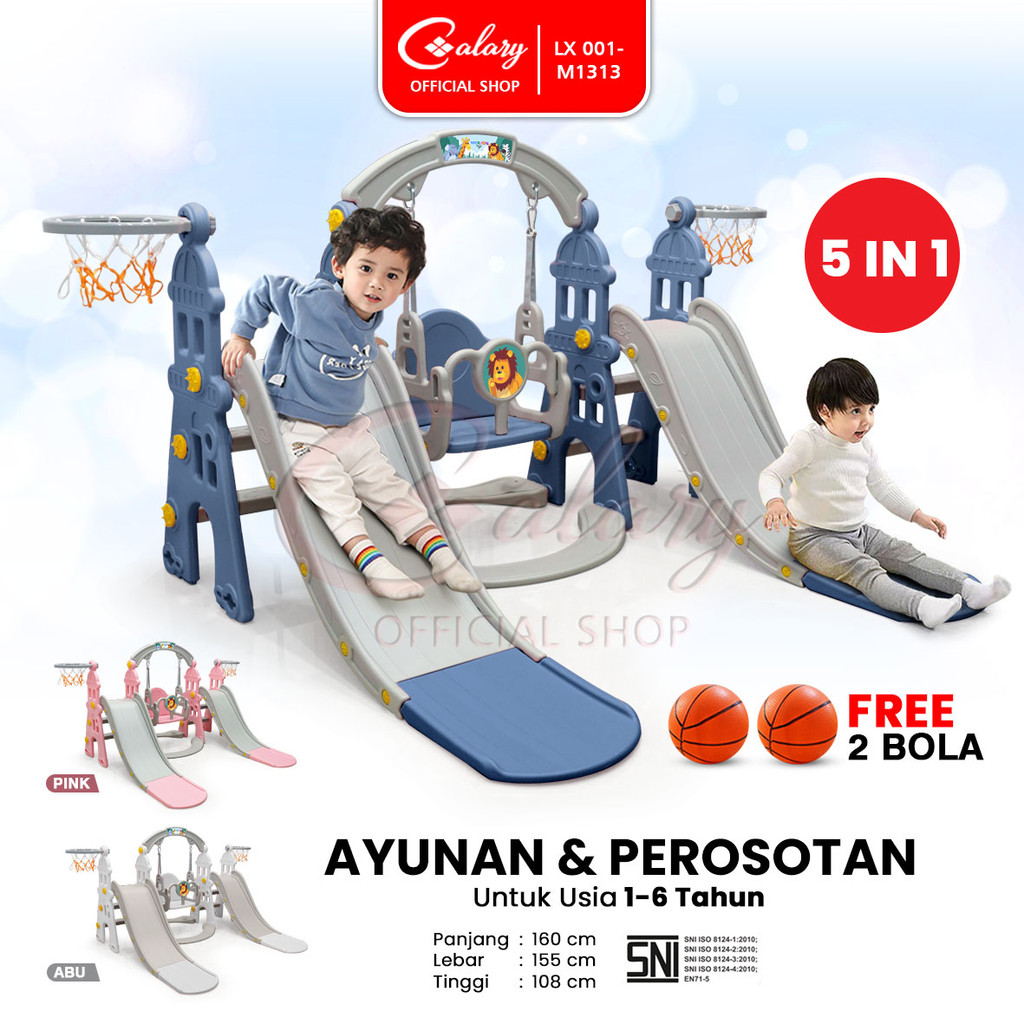 Jual CALARY Swing Double Slide 5in1 Dobel Perosotan Seluncuran Mainan ...