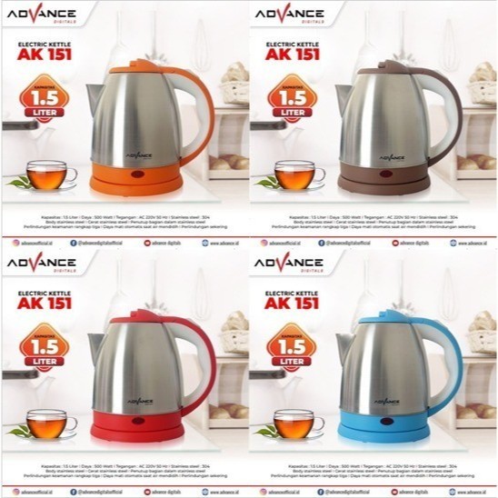 Jual Advance AK-151 Ketel 1.5 Liter Teko Listrik Pemanas Air Matikan ...