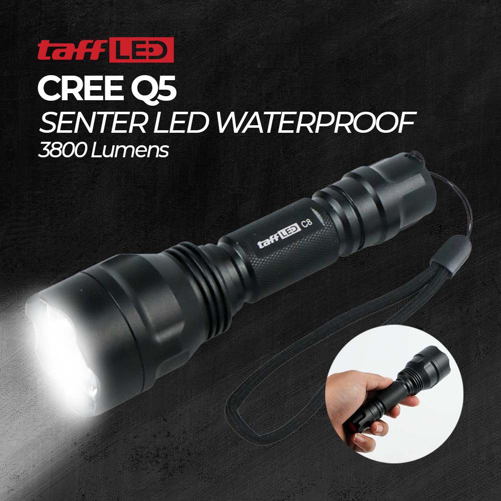 Jual TaffLED Senter LED Flashlight Waterproof Cree Q5 3800 Lumens - C8 ...