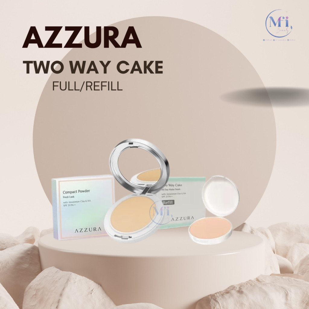 Jual AZZURA Two Way Cake SPF 21 PA++ Full & Refill Netto 12 Gr With ...