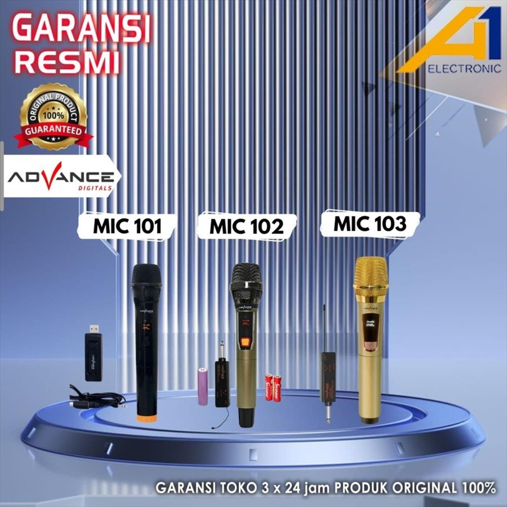 Jual Microphone ADVANCE MIC 101 V2 / MIC 102 / MIC 103 Wireless Tanpa ...