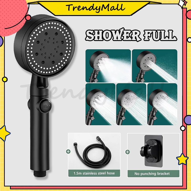 Jual Kepala Shower Mandi Hitam Premium Shower Head Set/Mandi Hitam Premium Shower Head Set 5 ...